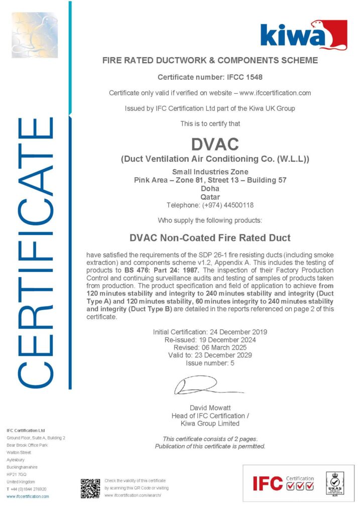 IFC Certificate – DVAC Co (W.L.L.)